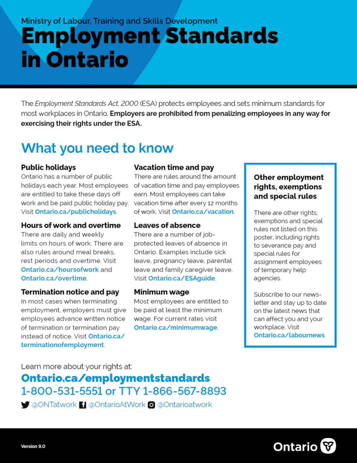 Latest Employment Standards Poster released – Landscape Ontario